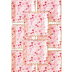 Valentine Day Plates Square Heart and Kisses Plate, Valentine Plates ...