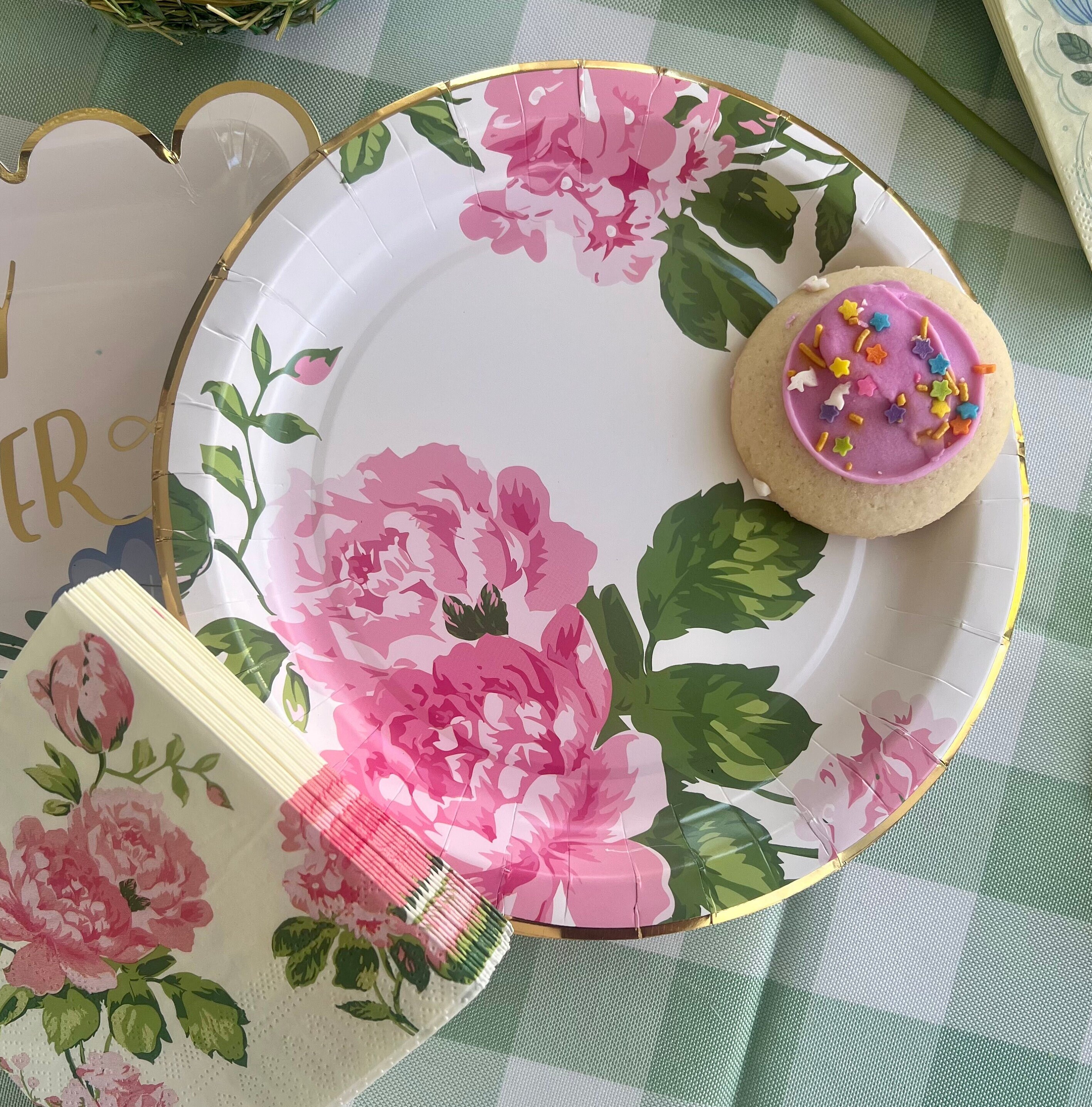 Pink Floral Party Plates Set of 8 9 Garden Flowers Bridal Shower Baby Shower Paper Plates Cake Reception Luncheon Dinner Easter Etsy