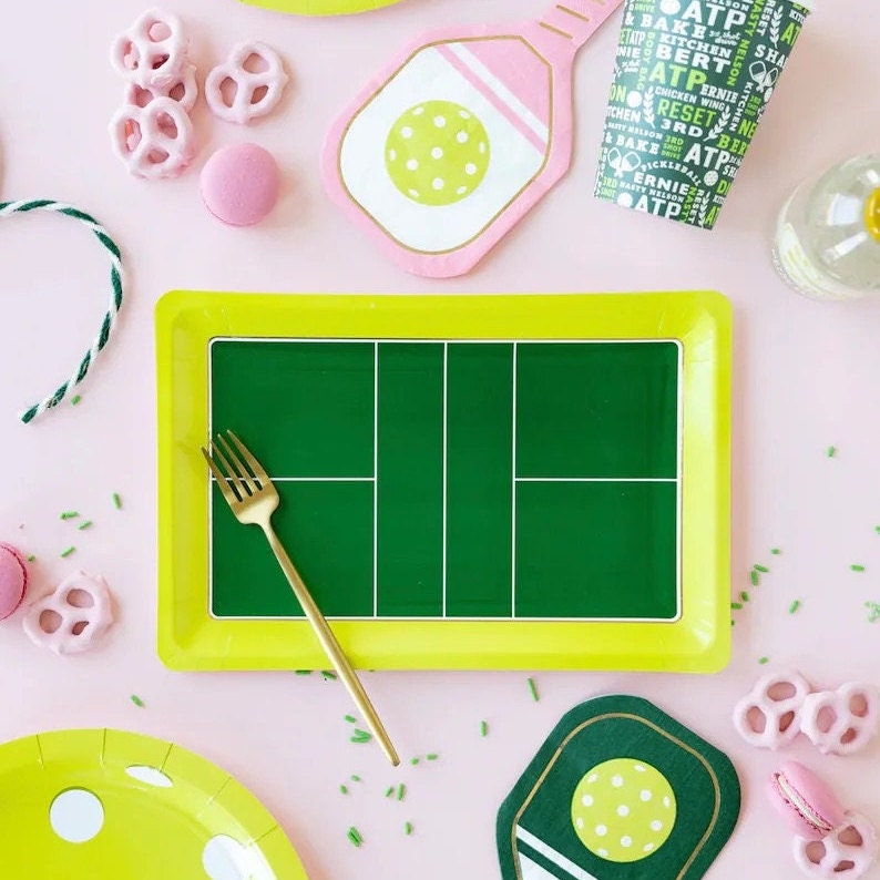 Pickleball Court Paper Plates - Set of 8, Party Decorations - Etsy