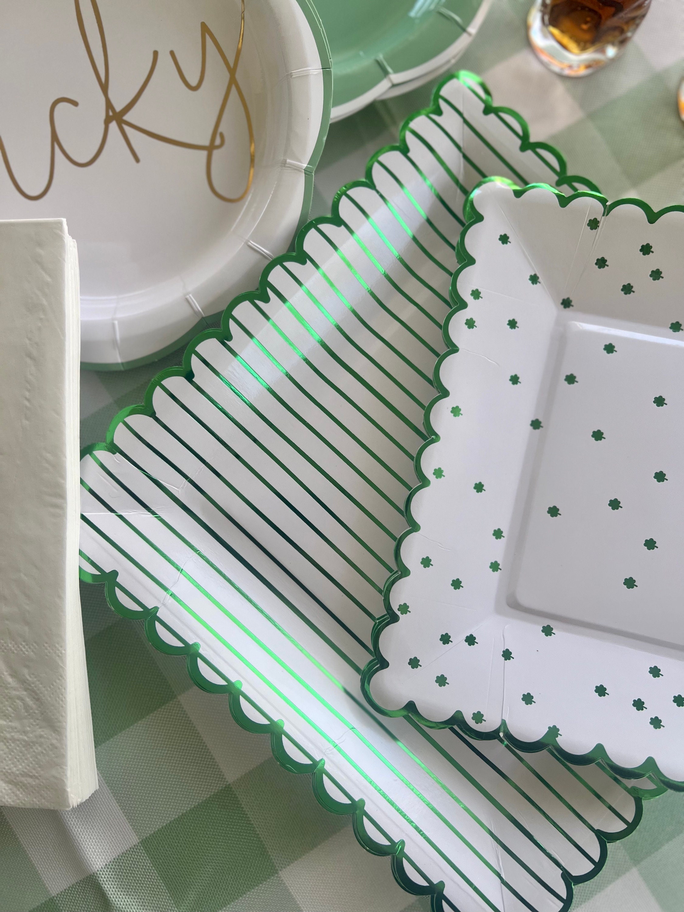 Green Shamrock Paper Plates, St. Patrick's Day Plates, Dessert Plates ...