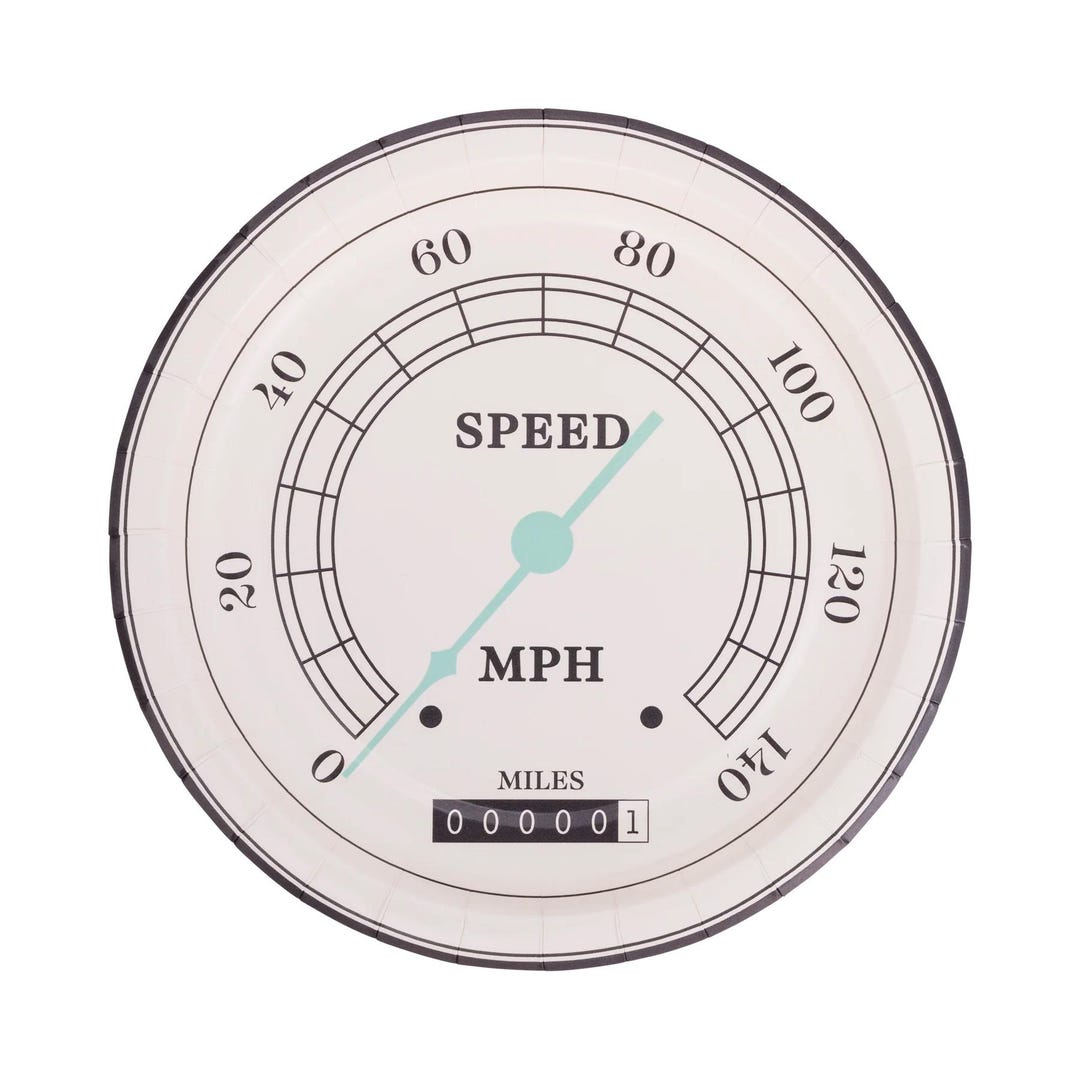 Speedometer Party Plates, Set of 8 - Race Car Birthday Party ...