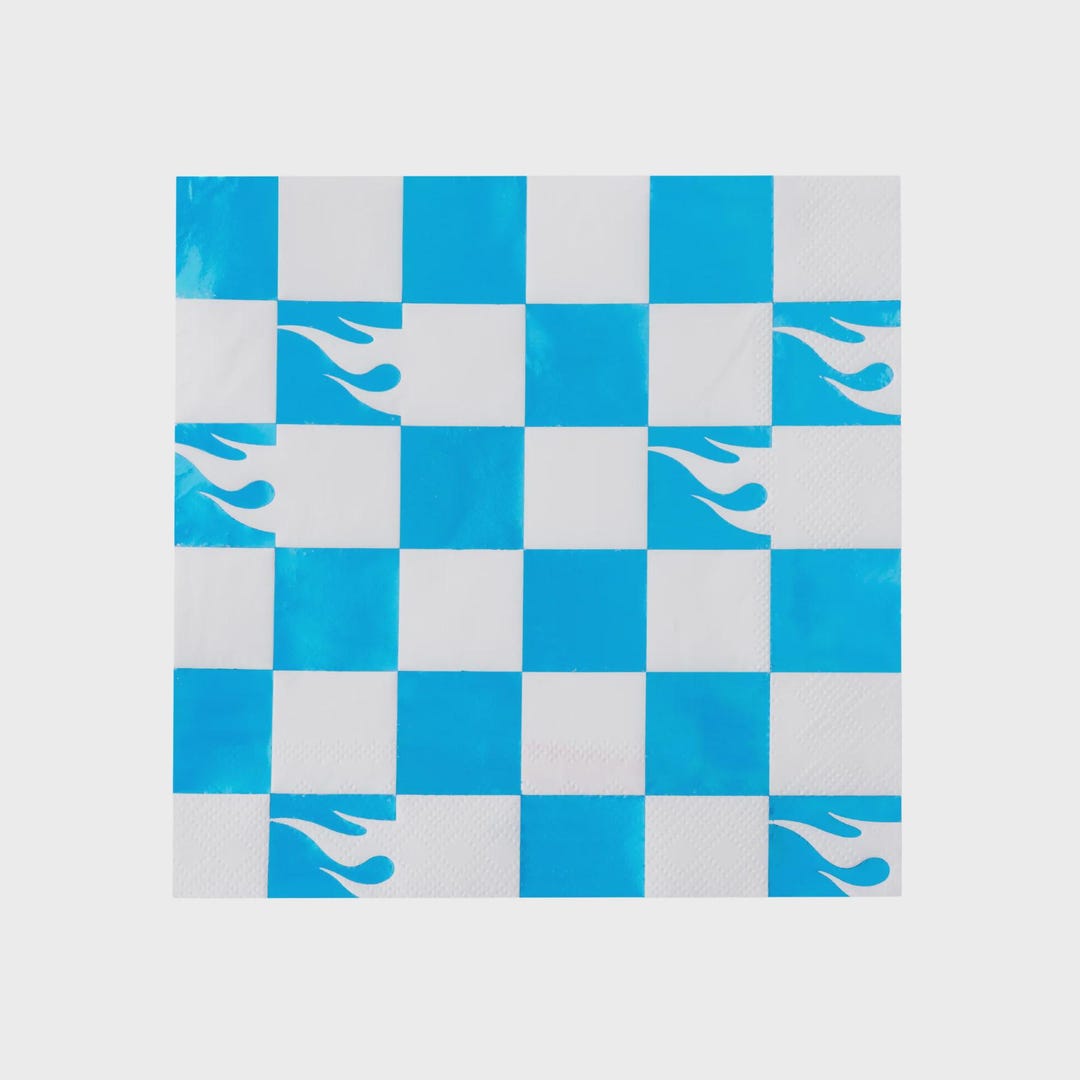 Blue Checkered Race Car Paper Napkins, Set of 20 - Hot Wheels™ Party ...