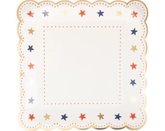 4th of July Bow Paper Plates, 8ct | Patriotic Plates, July 4th Paper ...