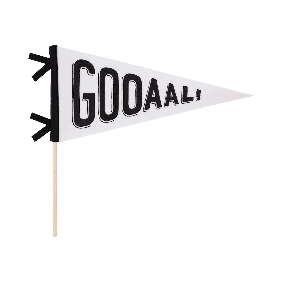 Soccer Goal Felt Pennant Flag | Soccer Birthday | Let's Kick It Soccer ...