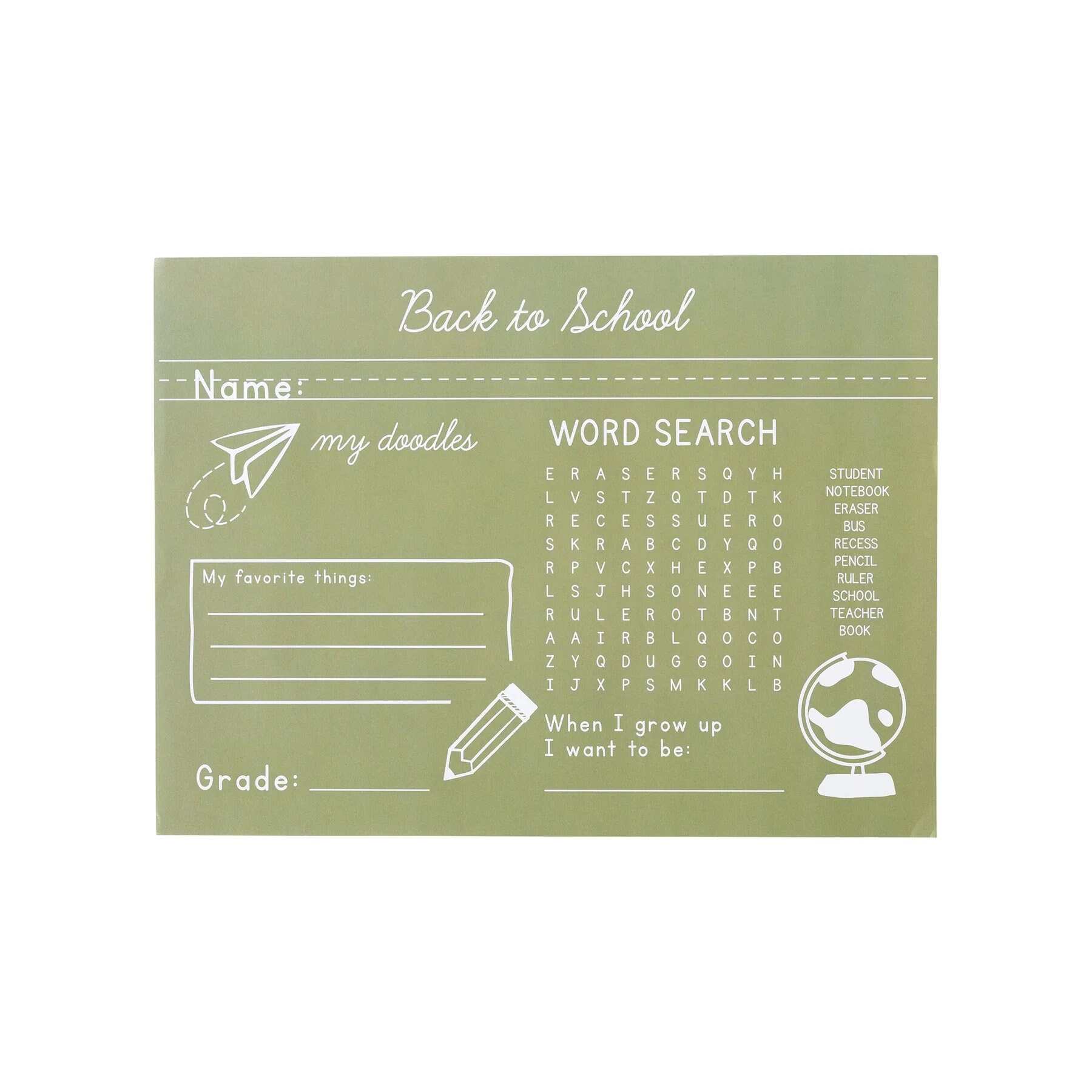 Back to School Party Placemats Set of 12 | Activity Placemat | Back to ...