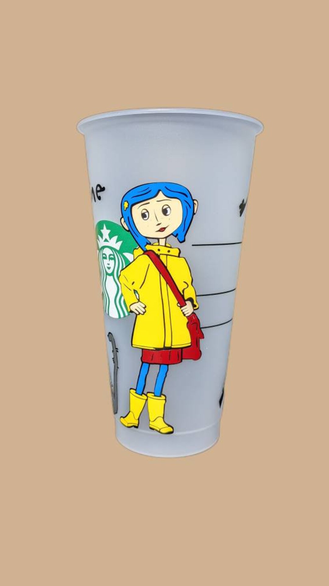Coraline, Inspired, Starbucks, Cold Cup, With Lid and Straw - Etsy