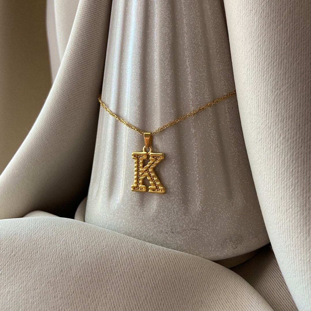 Gold Plated Initials Necklace Letters Necklace Gold Pendant - Etsy