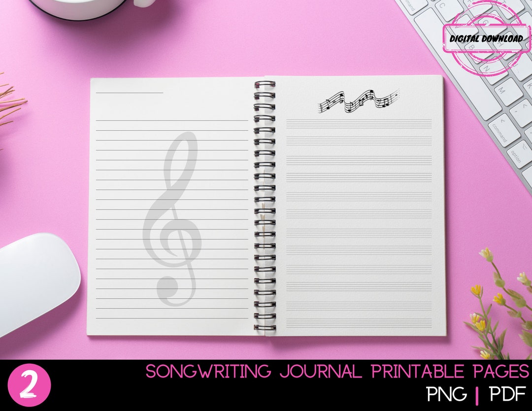 Songwriting Journal Printable Pages,music Songwriting,songwriting ...