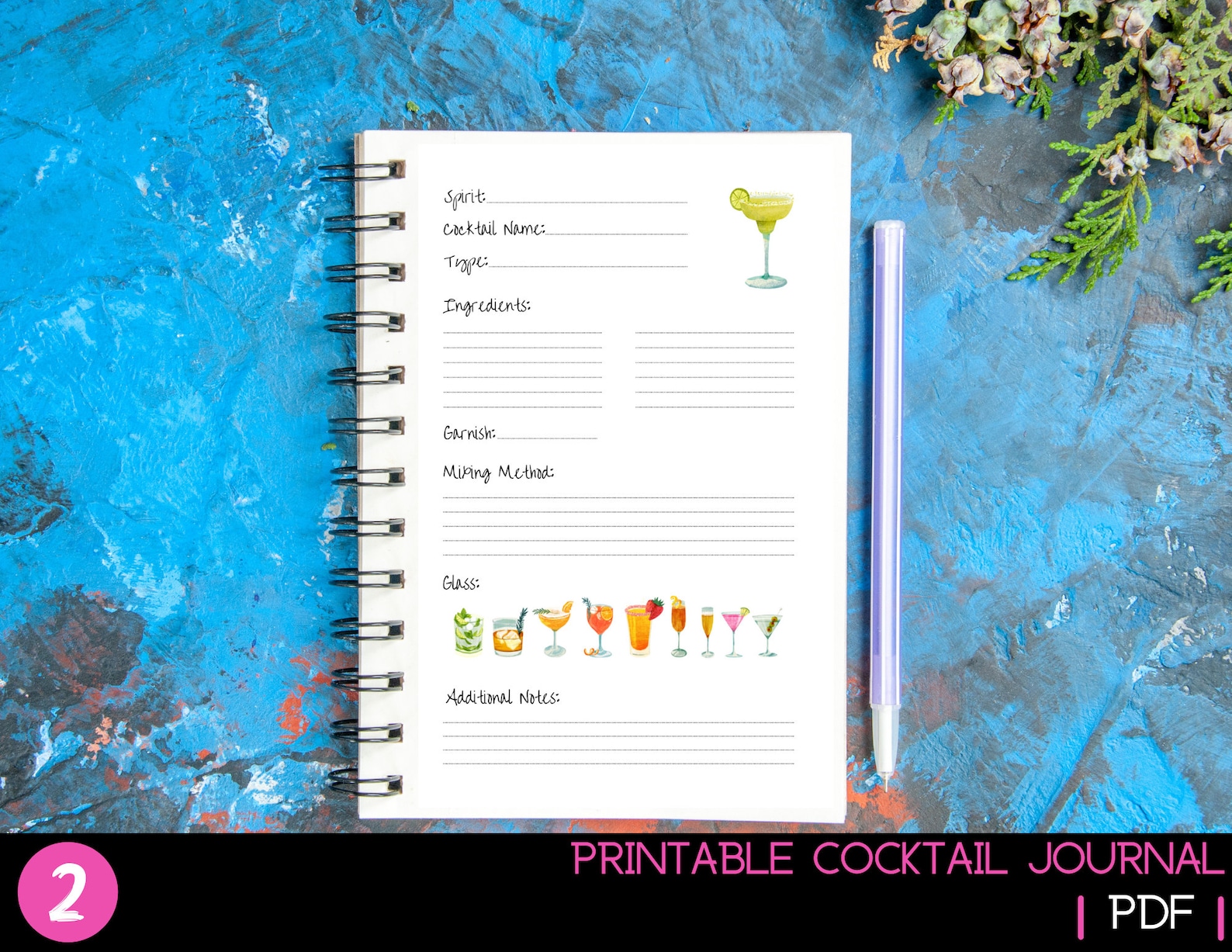 Printable Cocktail Journal,blank Cocktail Recipe Book,cocktail Notebook ...