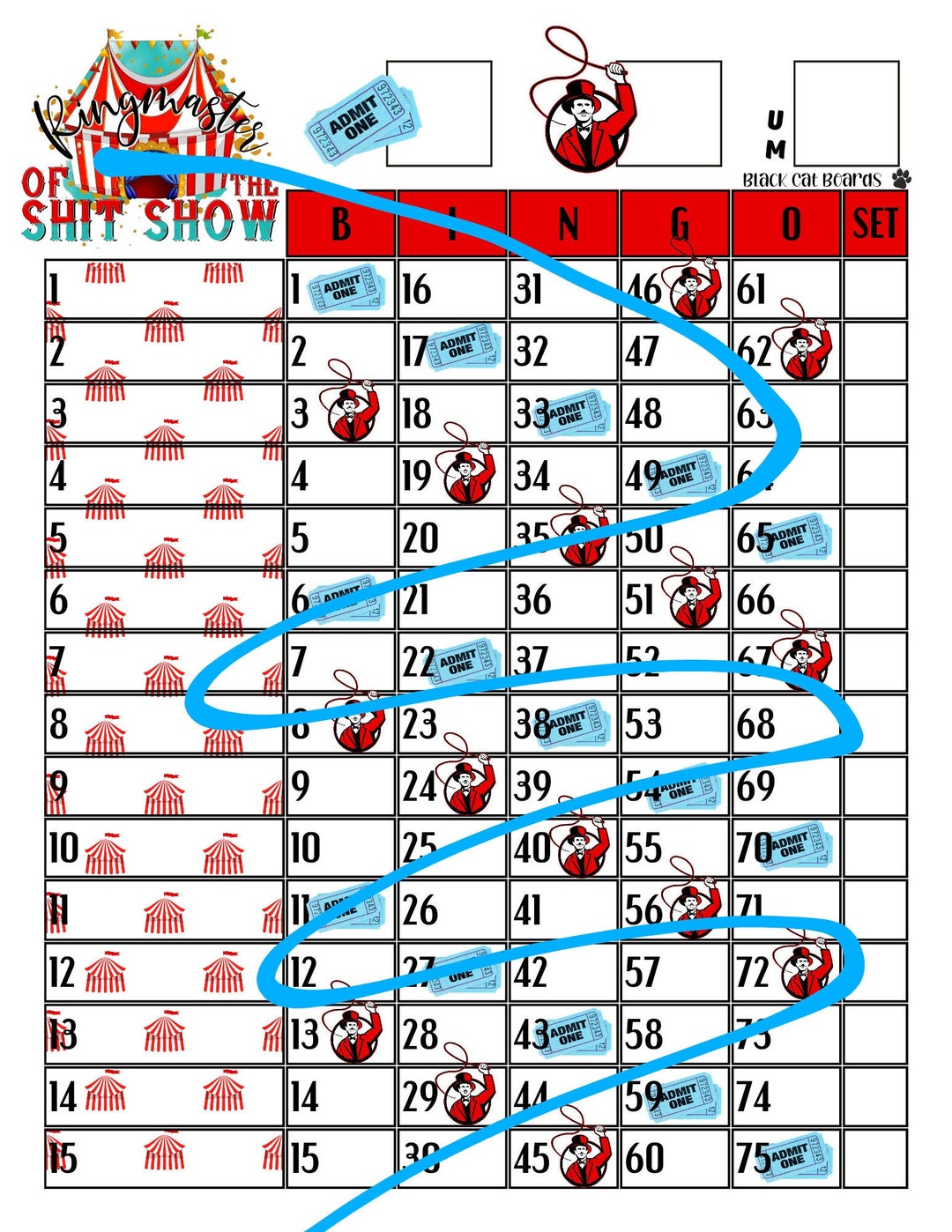 Sh!tshow Mixed AND Straight 75 Ball Bingo Boards - Etsy