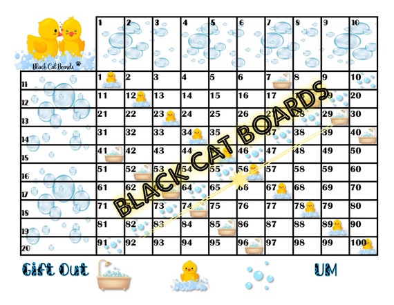 Rubber Duckie Bingo Grid 100 Balls - Etsy