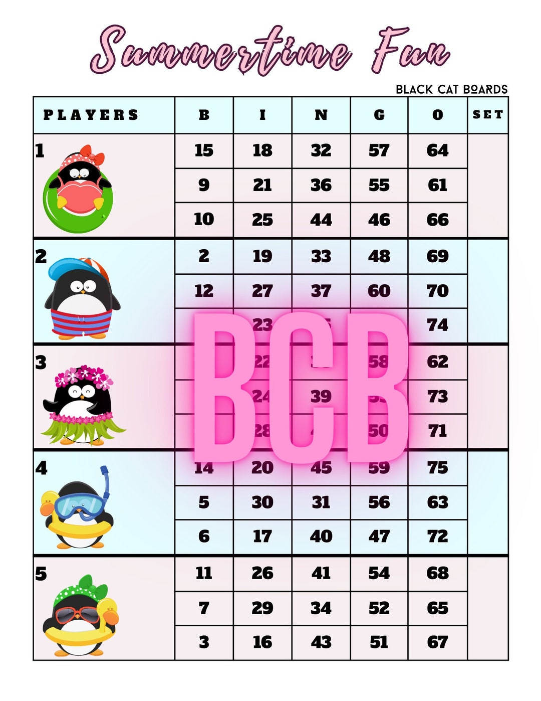 Summertime Fun BLOCKS Both Mixed AND Straight Boards PDF Downloads - Etsy