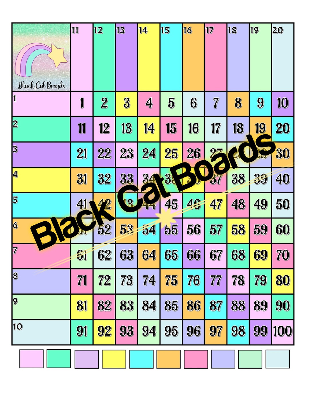 Pastel 100 Ball Bingo Grid - Etsy