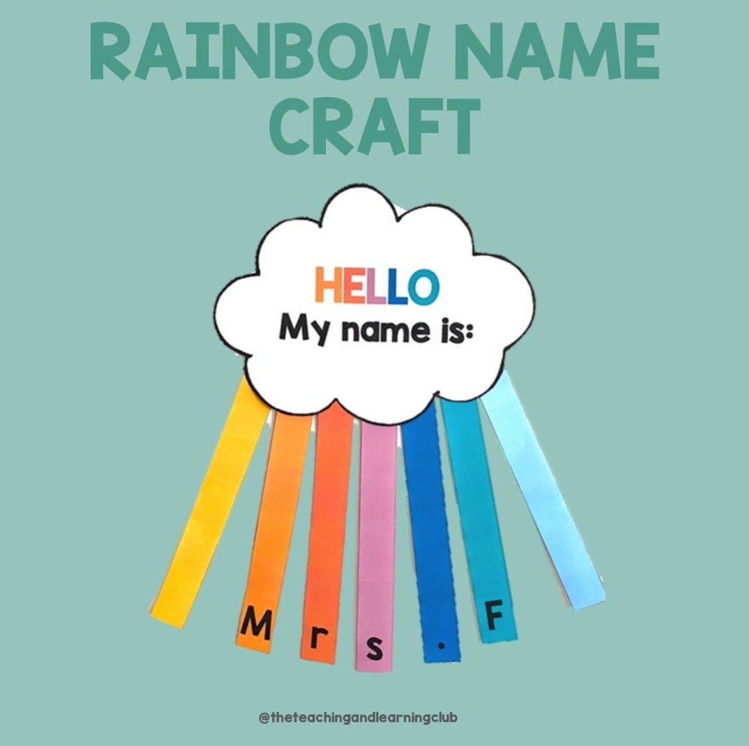 Rainbow Name Craft Activity - Etsy