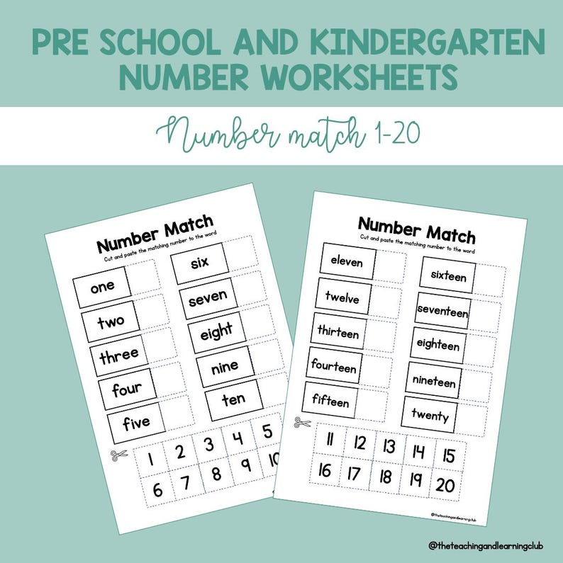 Preschool and Kindergarten Number Worksheets | Number Recognition and ...