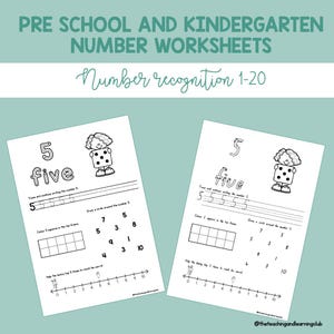 Preschool and Kindergarten Number Worksheets | Number Recognition and ...