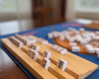 White Wooden Mahjong Racks PREORDER, Wood Mah-jongg Racks, Mahjong Rack ...