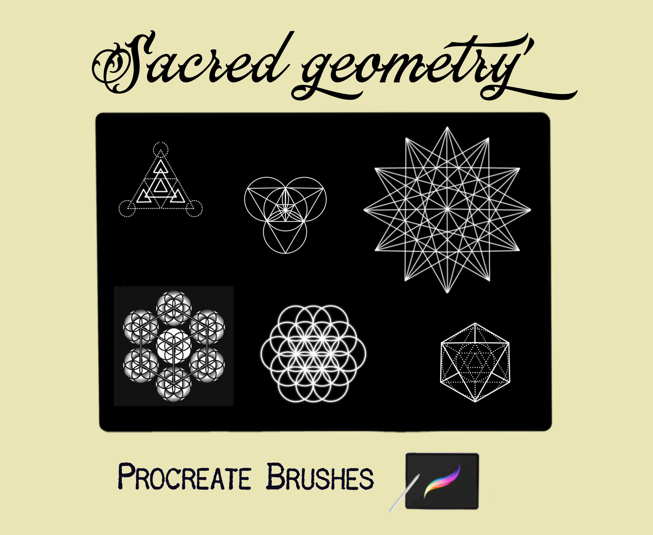 Geomety Procreate Brushes. Mandala Tattoo Procreate Stamps. Tattoo ...