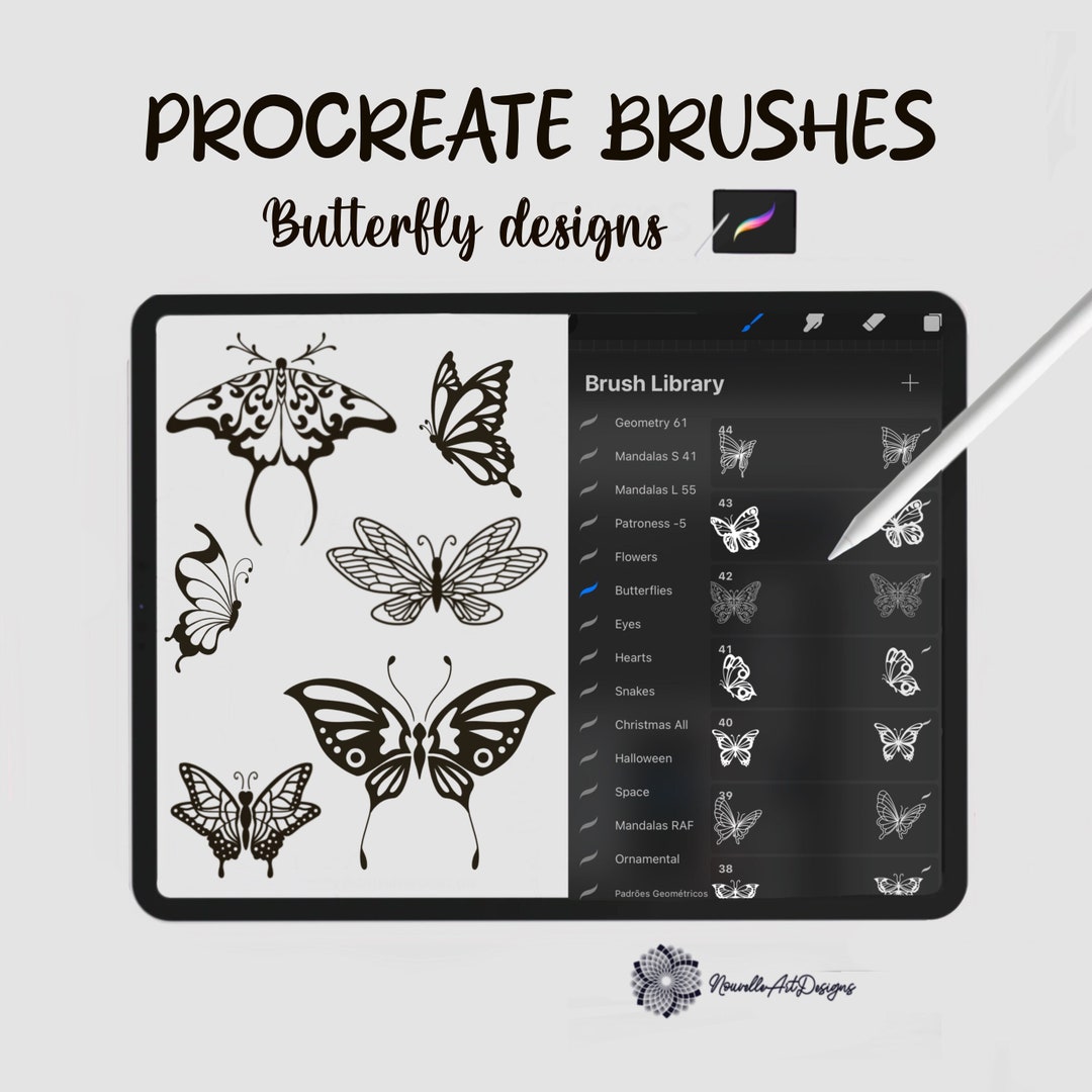 Procreate Brushes. Butterfly Tattoo. Procreate Tattoo. Procreate Stamps ...