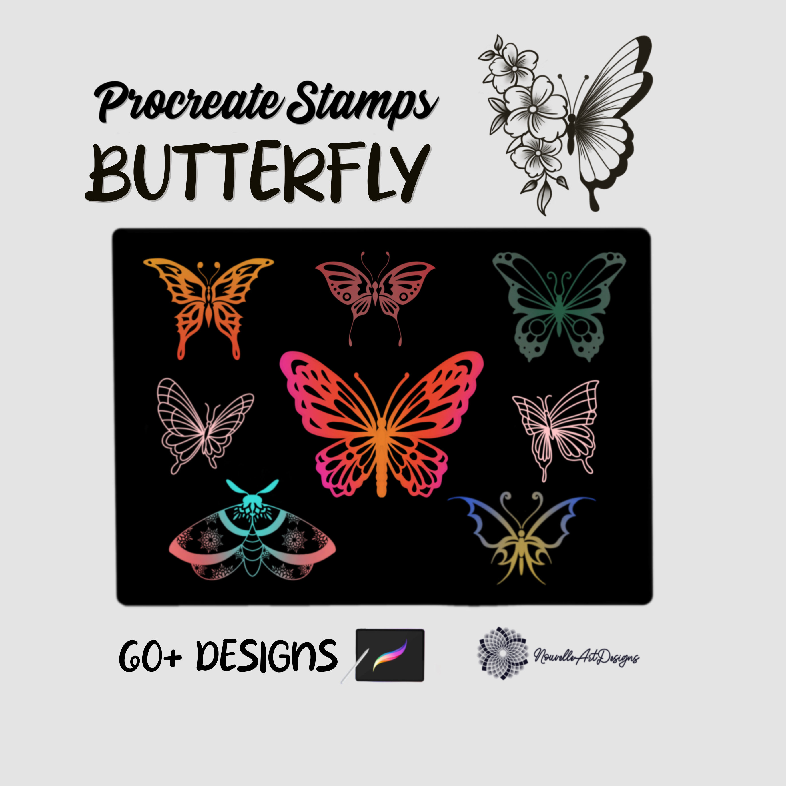 Procreate Brushes Pack. Butterfly Tattoo. Procreate Tattoo. Procreate ...