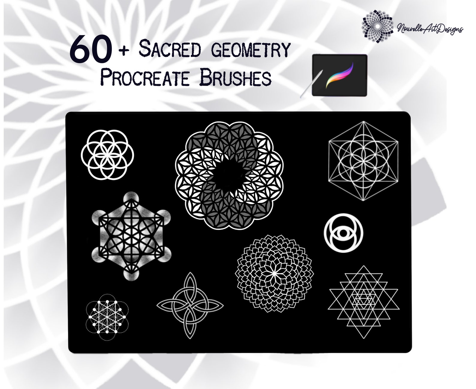 60+ Procreate Stamps. Procreate Brushes. Mandala Tattoo Design. Sacred ...