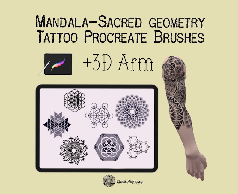 60+ Procreate Stamps. Procreate Brushes. Mandala Tattoo Design. Sacred ...