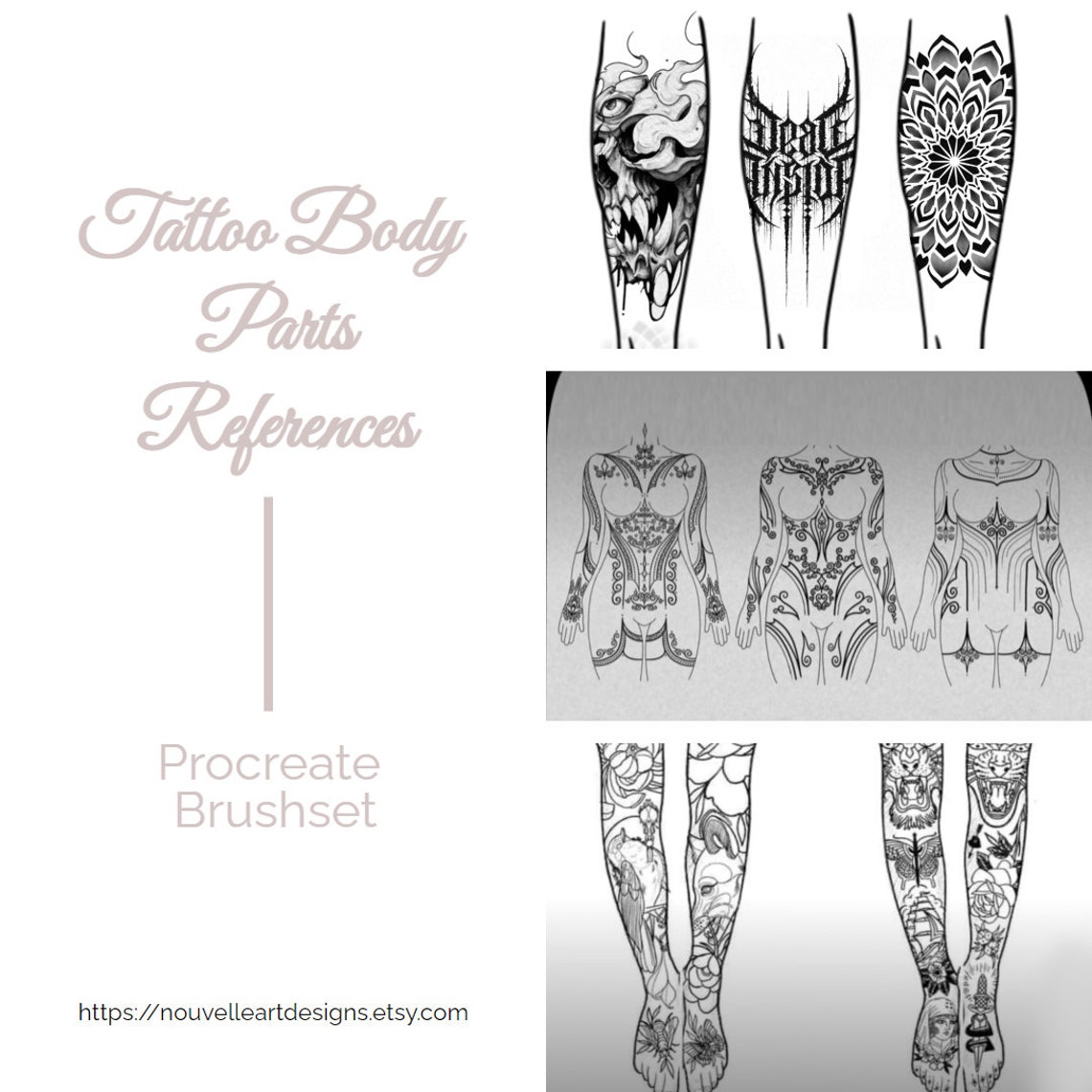 Procreate Brushes + 3D Model of Arm! Tattoo Body Parts. Shape Posture ...