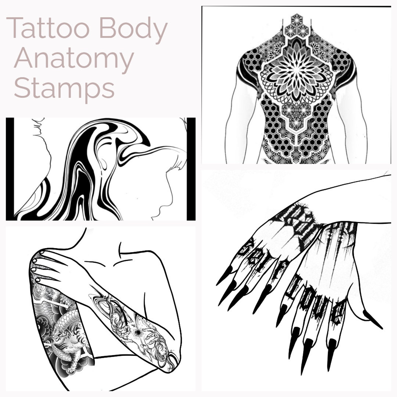 Procreate Brushes + 3D Model of Arm! Tattoo Body Parts. Shape Posture ...