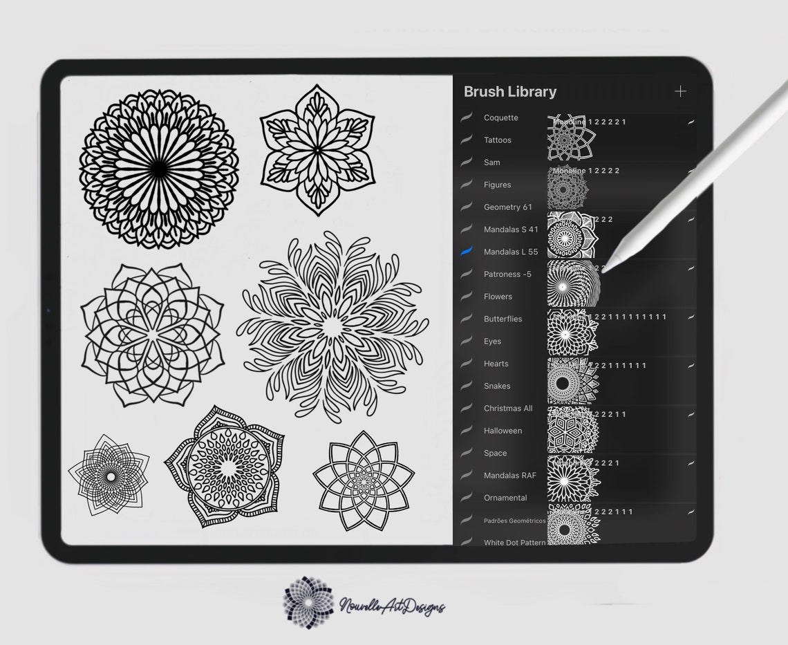 60+ Procreate Stamps. Procreate Brushes. Mandala Tattoo Design. Sacred ...