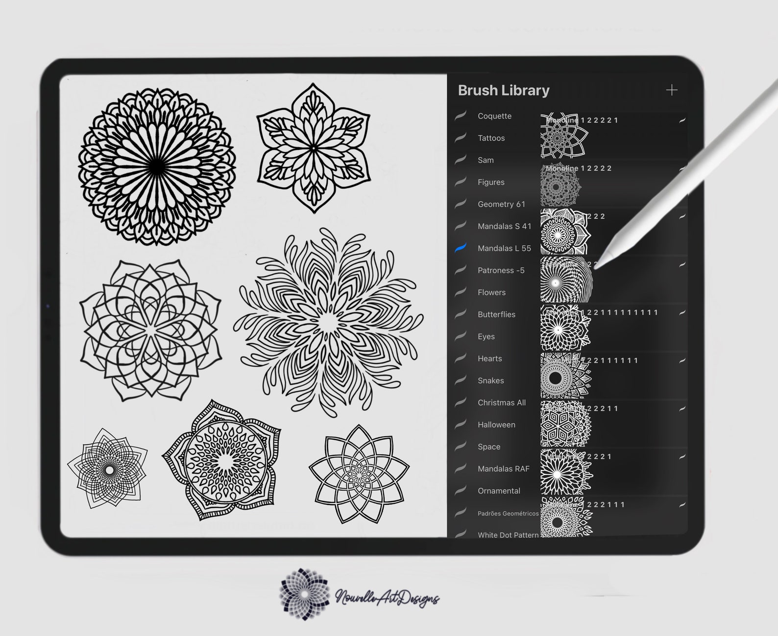 60+ Procreate Stamps. Procreate Brushes. Mandala Tattoo Design. Sacred ...