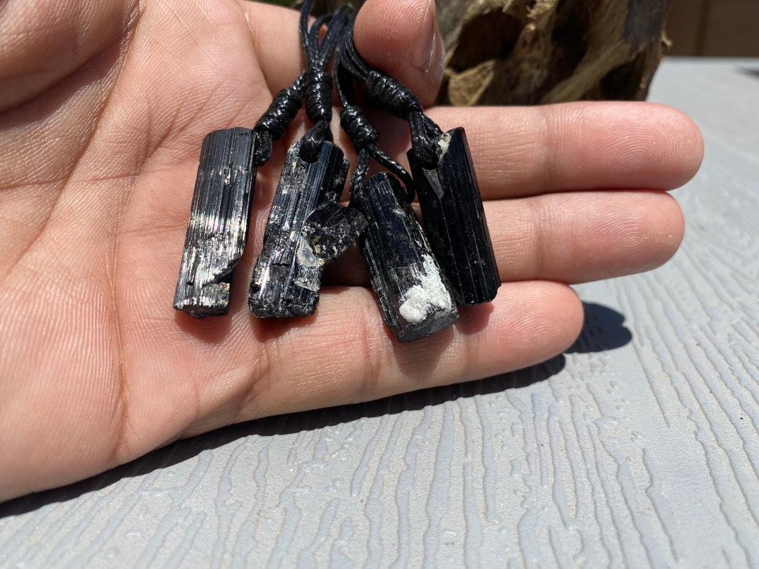 Raw Black Tourmaline Crystal Pendant - Unique Stone Jewelry for Self-confidence - Etsy