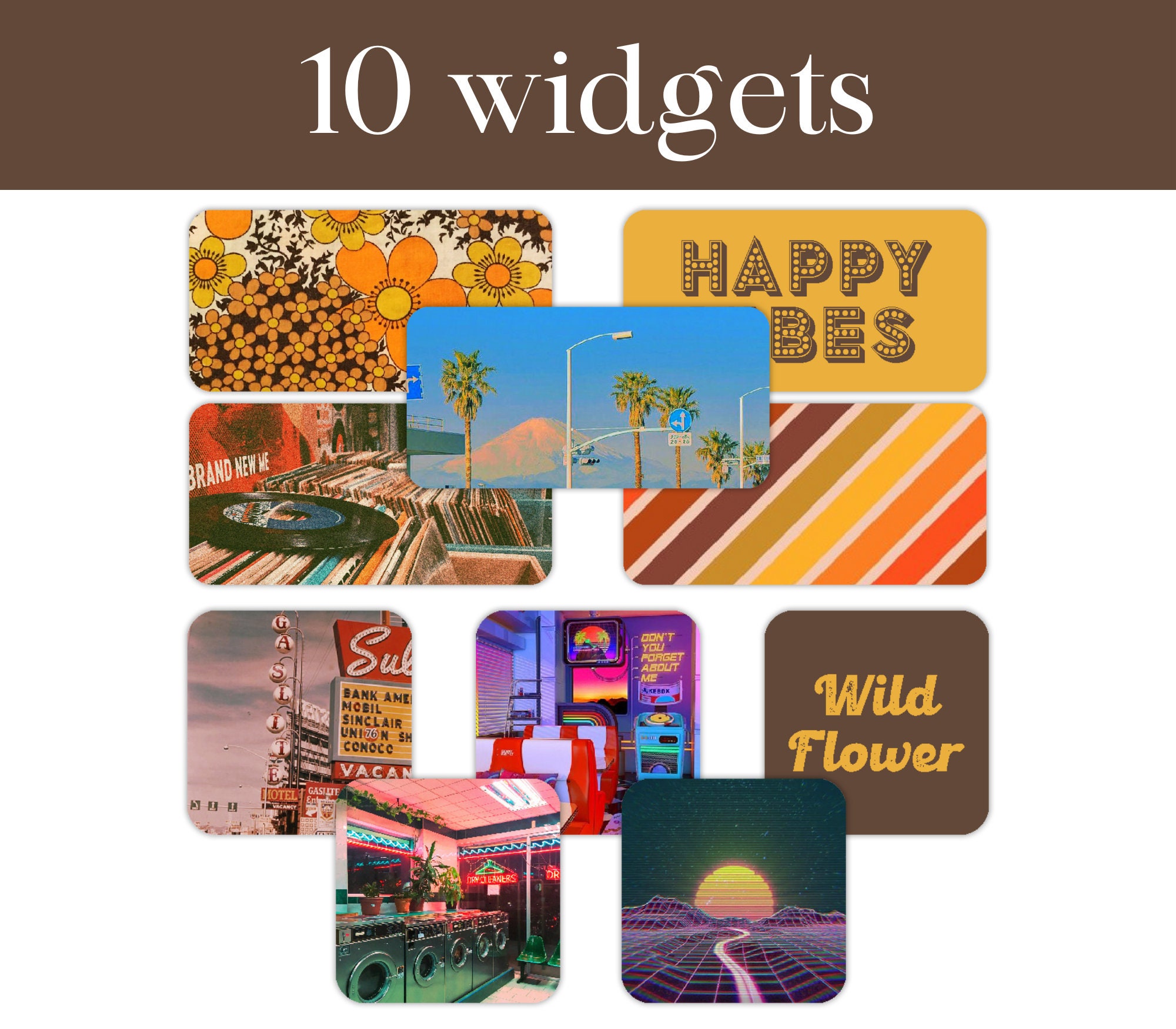 WHITE-RETRO Themed App Icon Pack Digital Handmade Colorful App Icons ...