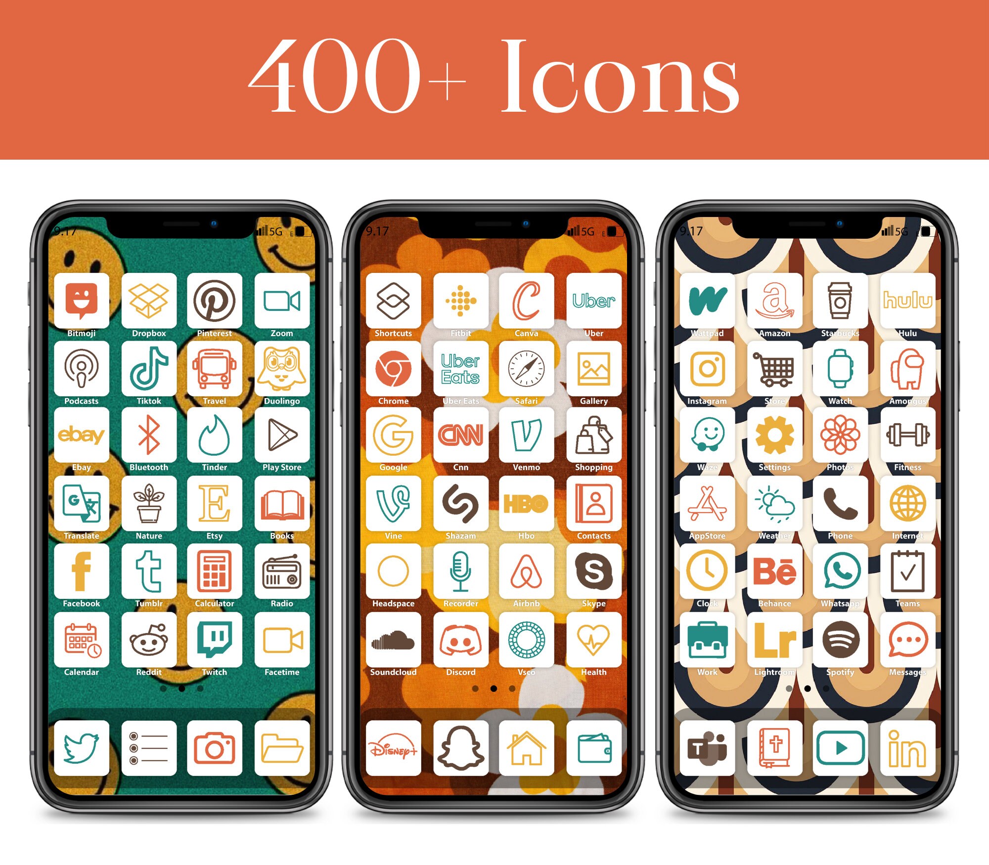 WHITE-RETRO Themed App Icon Pack Digital Handmade Colorful App Icons ...