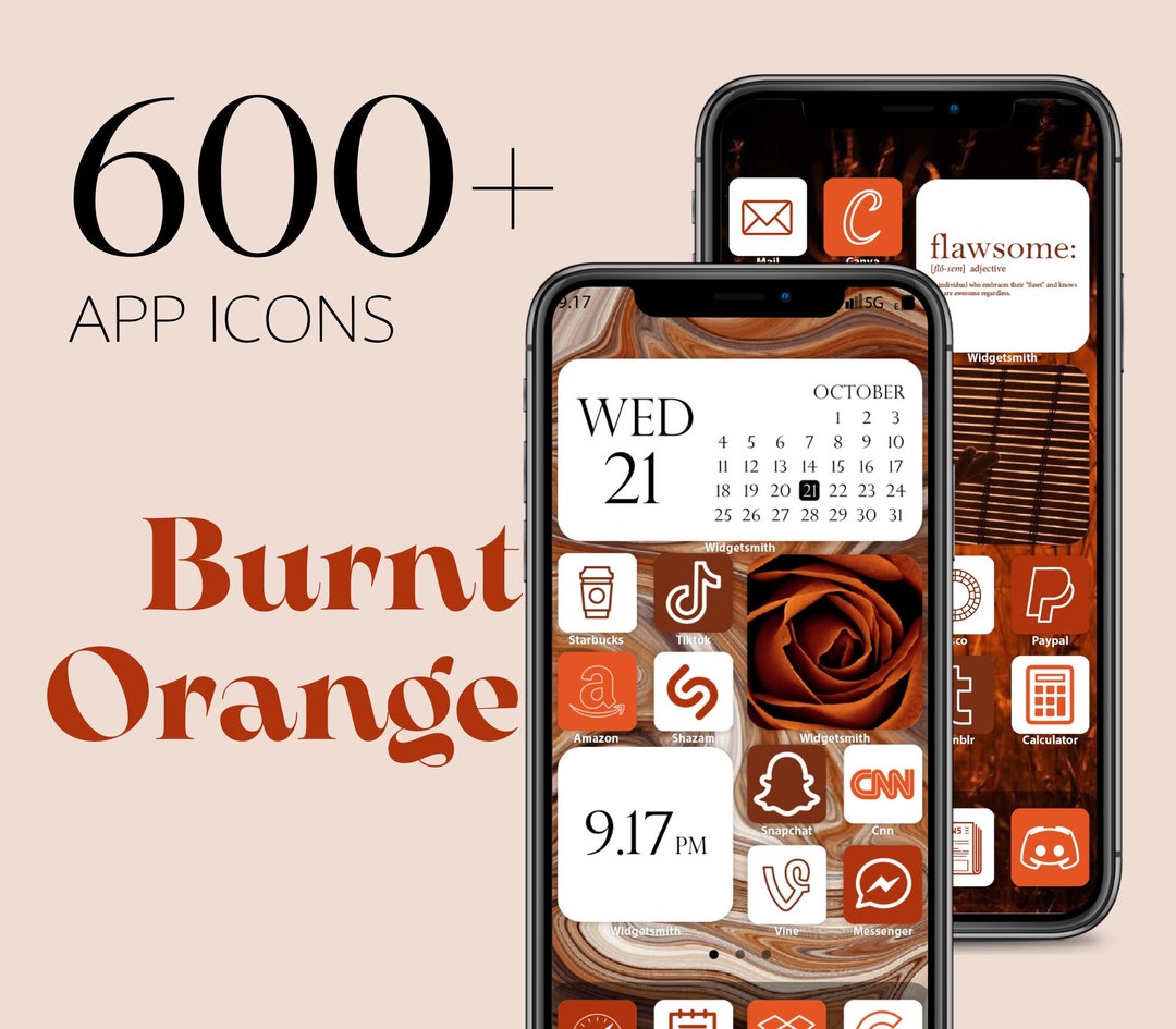 600 BURNT ORANGE Ios Icons Selfmade App Icons Terracotta Colored Ios14 ...
