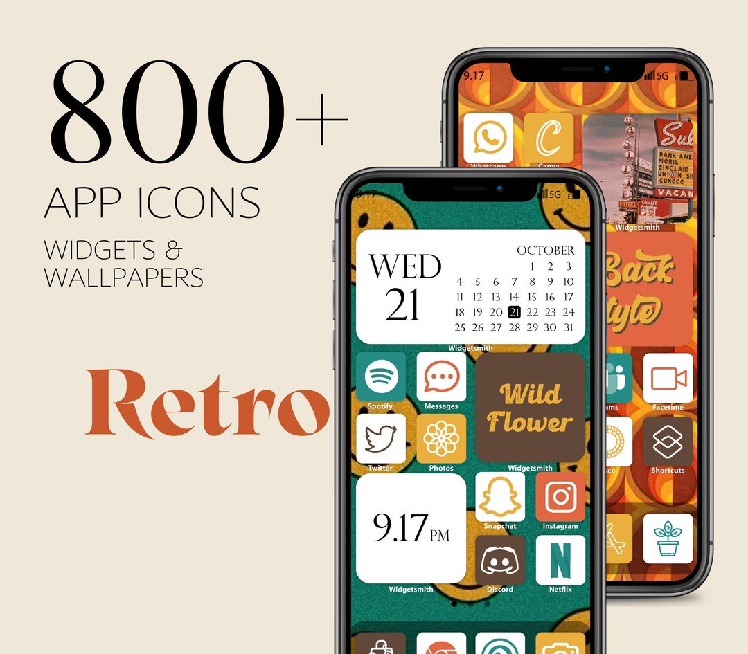 RETRO THEMED App Icon Pack Selfmade Colorful Digital Icons - Etsy