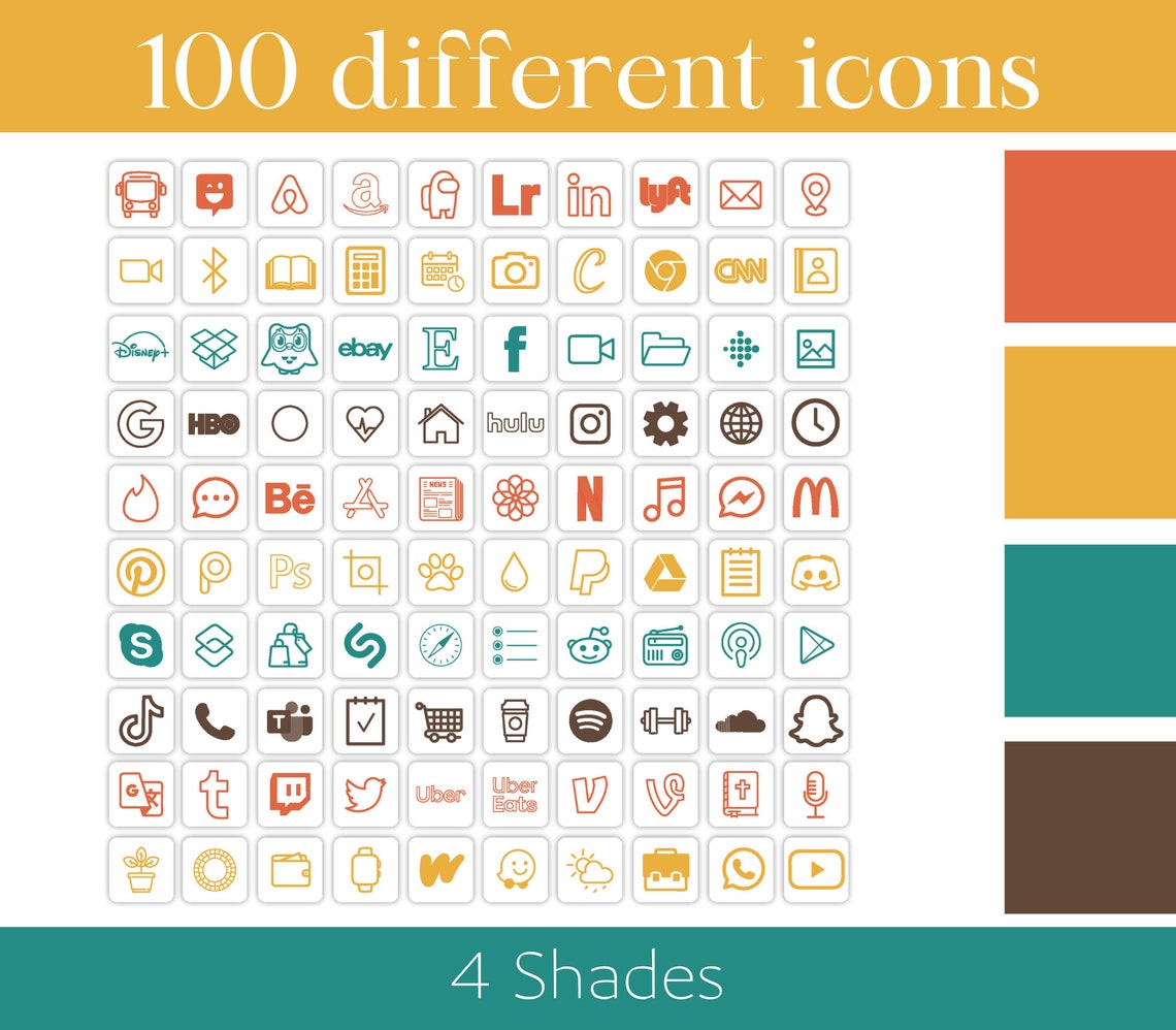 WHITE-RETRO Themed App Icon Pack Digital Handmade Colorful App Icons ...