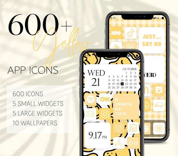 YELLOW App Icon Pack Digital Download 300 Yellow Colored | Etsy