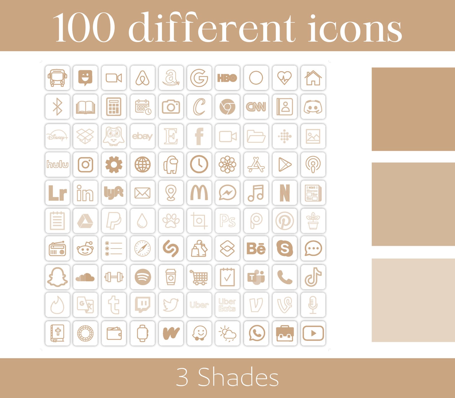 300+ WHITE-NEUTRAL App Icons | Ios 14 Nude Colored App Icon Pack | Ios ...