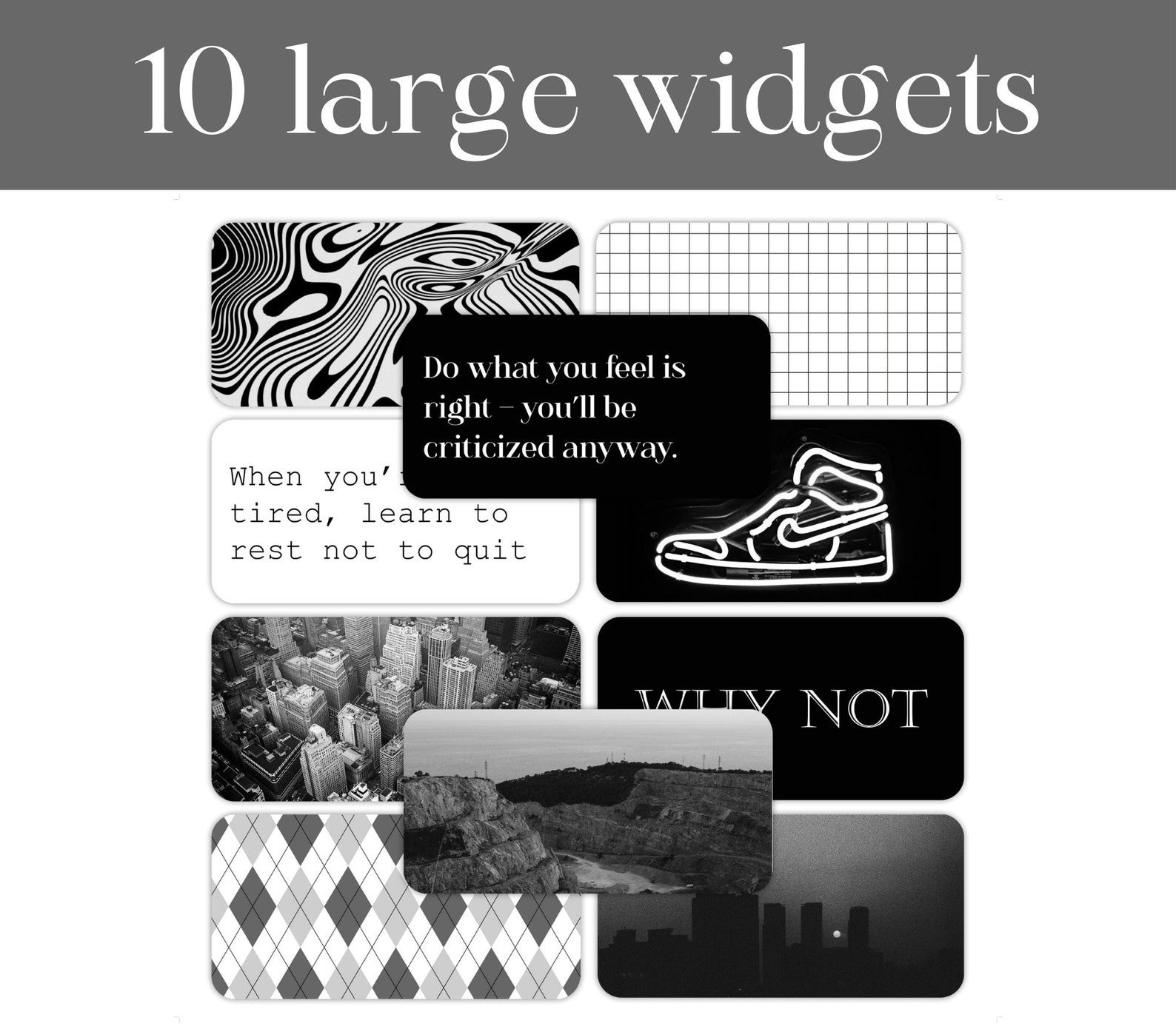 MINIMALISTIC BLACK & WHITE App Icon Pack Digital Handmade App Icons Ios ...