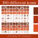 BURNT ORANGE App Icon Pack Handmade Digital Ios Icons Dark - Etsy