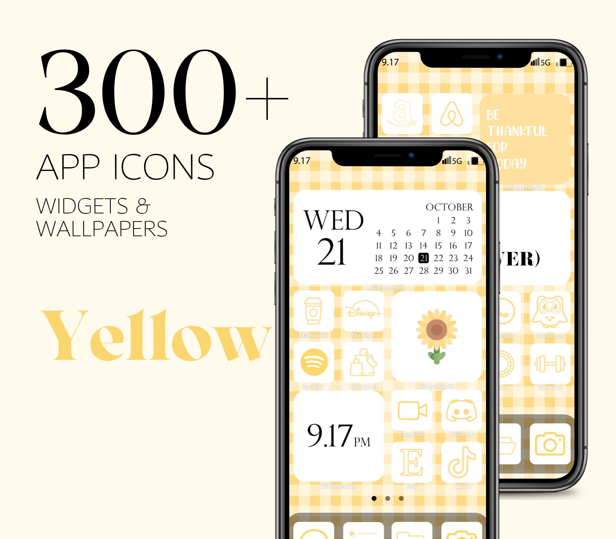 WHITE-YELLOW App Icon Pack 300 Yellow App Icons Digital Handmade App ...