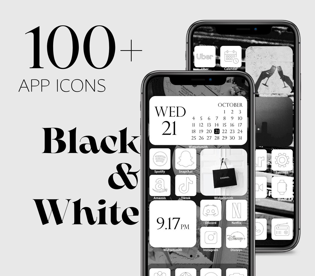 100+ MINIMALISTIC WHITE App Icons | Digital Handmade Ios Icons | Ios 14 ...