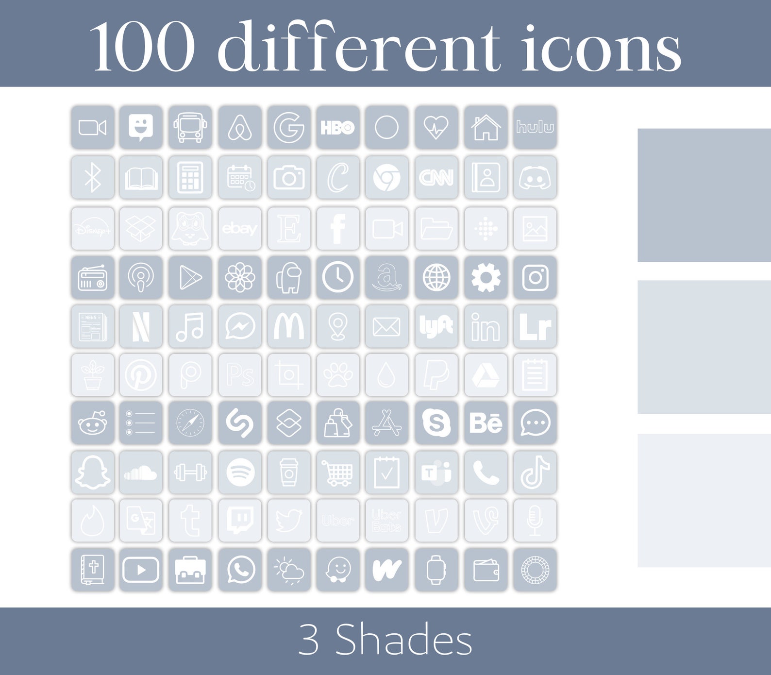 300 ICY BLUE-WHITE App Icons Selfmade Digital App Icons Icyblue-white ...