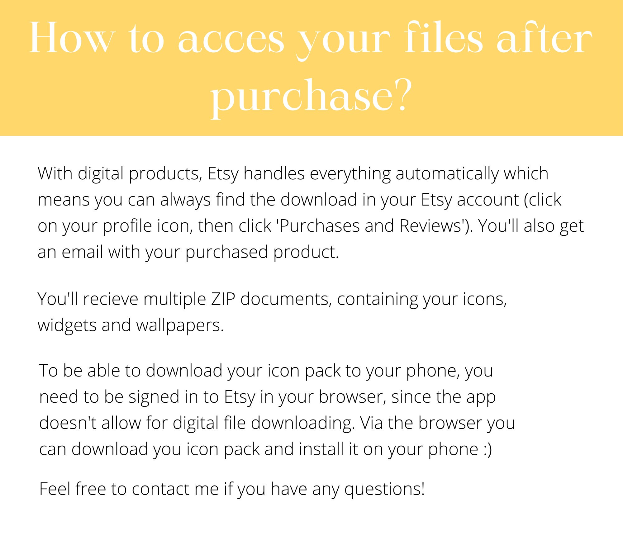 WHITE-YELLOW App Icon Pack 300 Yellow App Icons Digital Handmade App ...
