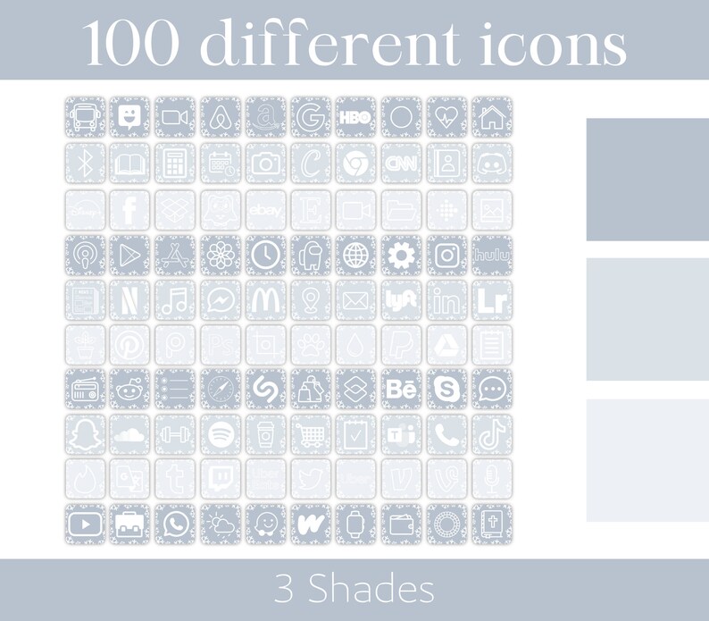 WINTER-WHITE App Icon Pack 300 Winter Themed Ios14 Icons Digital ...