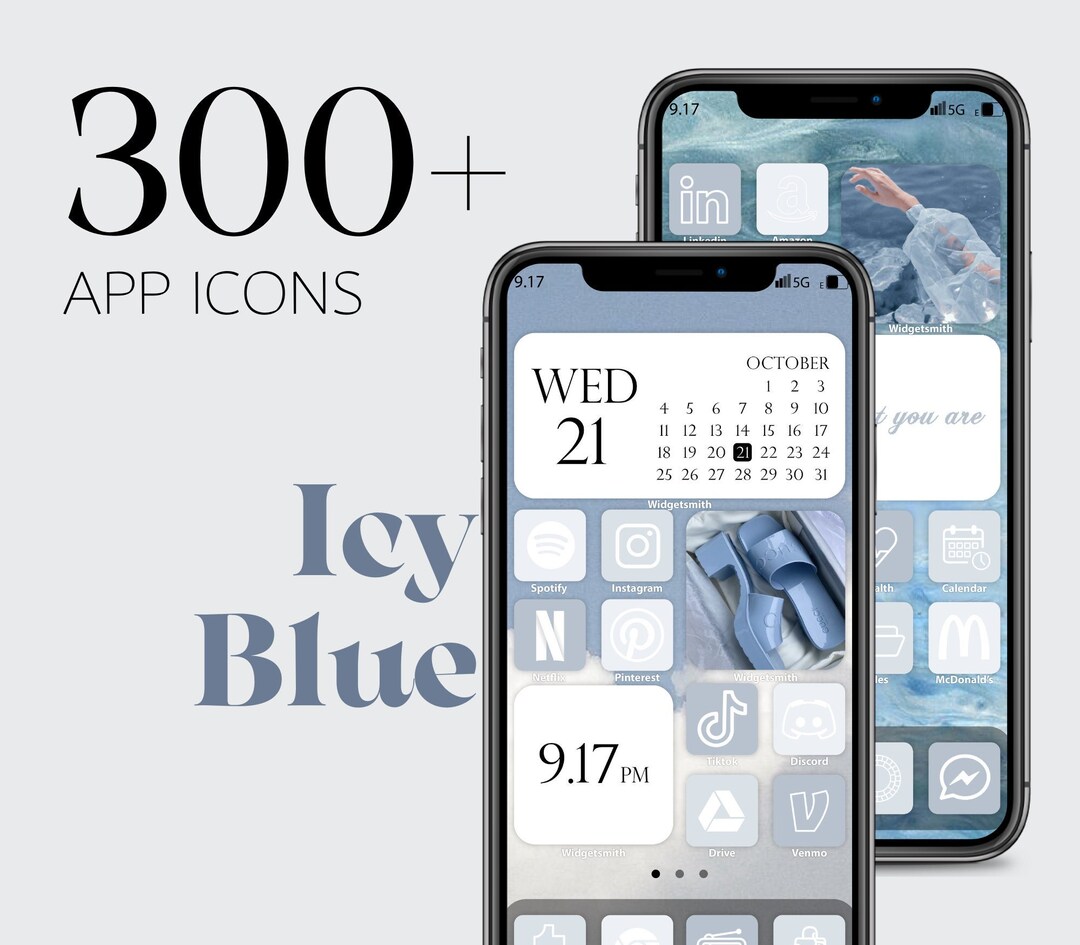 300 ICY BLUE-WHITE App Icons Selfmade Digital App Icons Icyblue-white ...