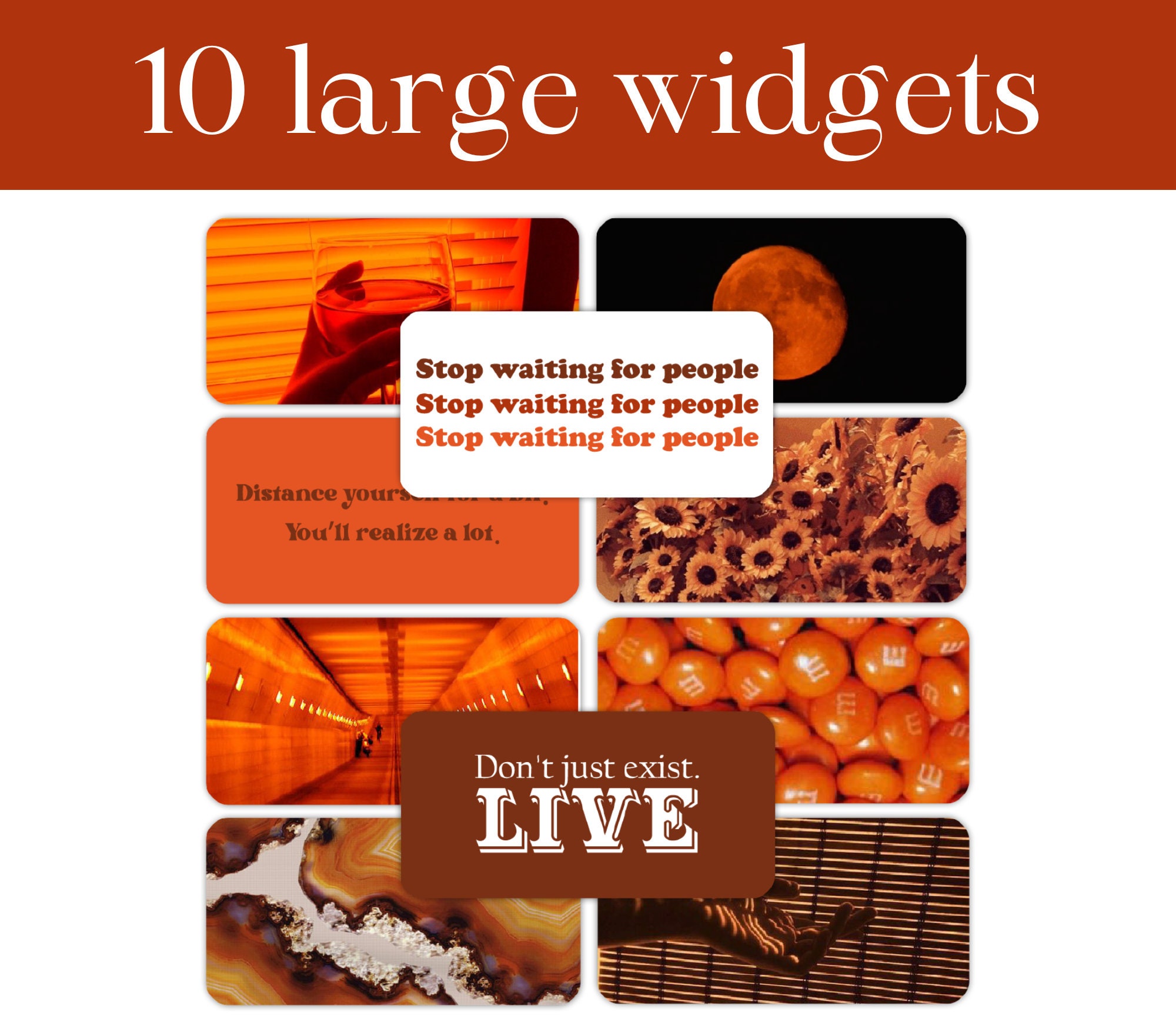 BURNT ORANGE App Icon Pack Handmade Digital Ios Icons Dark Orange ...