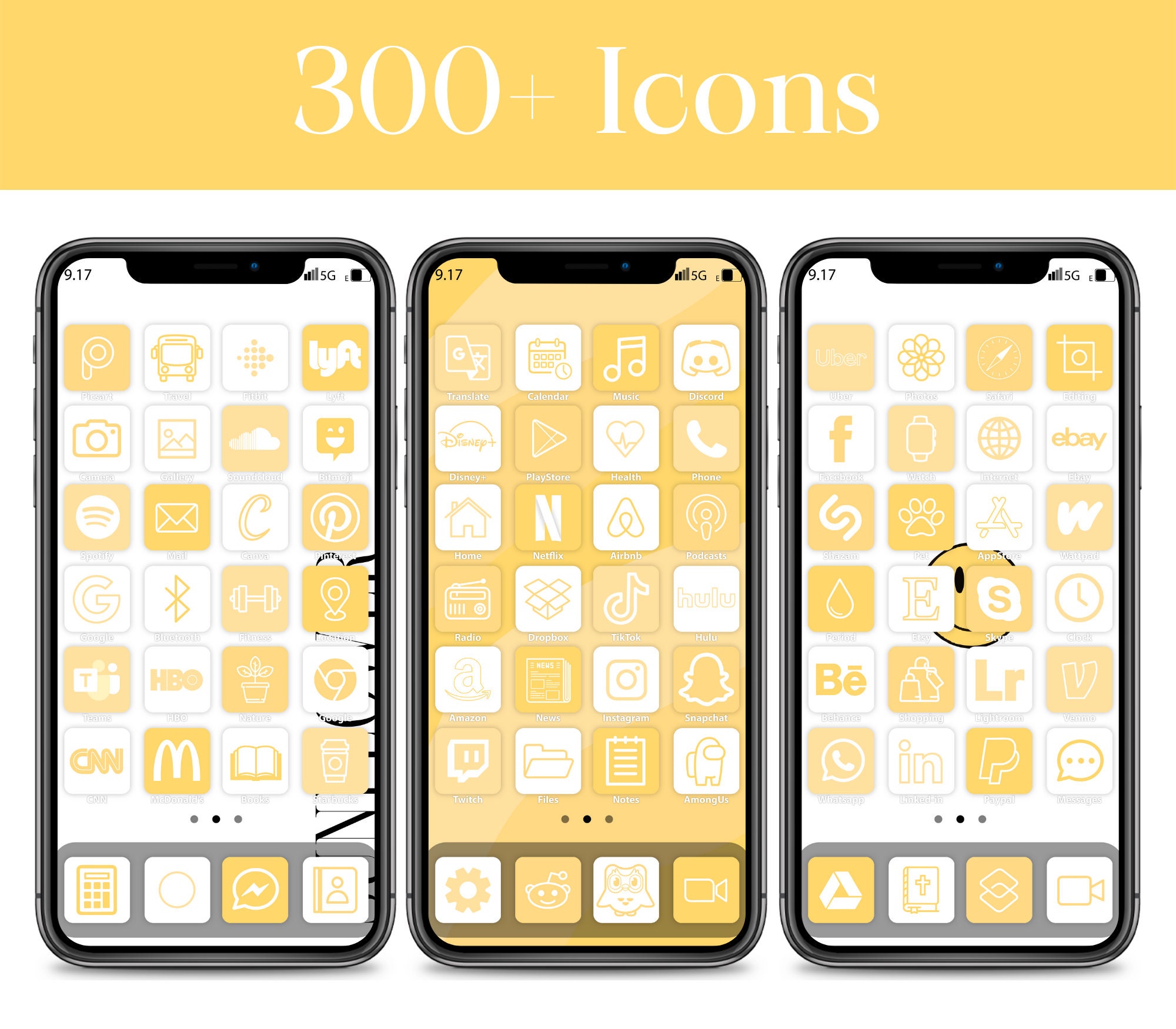 YELLOW App Icon Pack Digital Download 300 Yellow Colored - Etsy