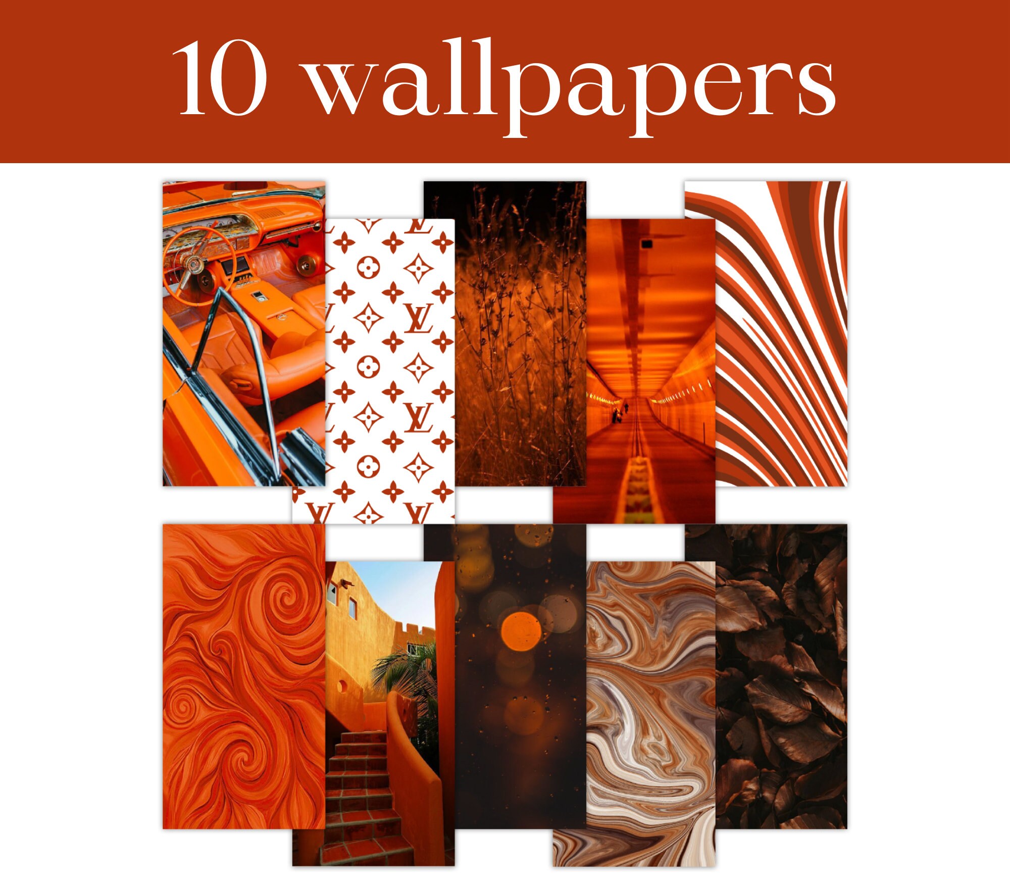 BURNT ORANGE App Icon Pack Handmade Digital Ios Icons Dark Orange ...