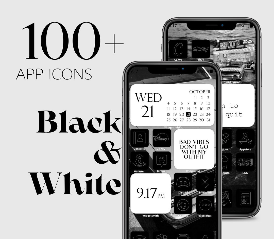100 MINIMALISTIC BLACK App Icons Ios 14 Black App Icon Pack Digital ...